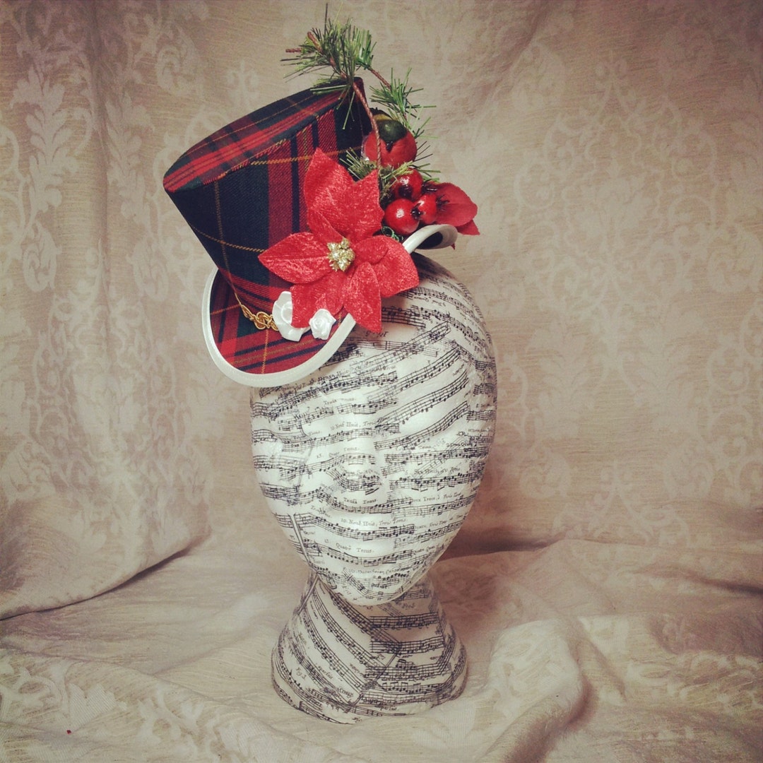 Holiday Hat, Christmas Fascinator, Christmas Party Hat, Festive Hat ...