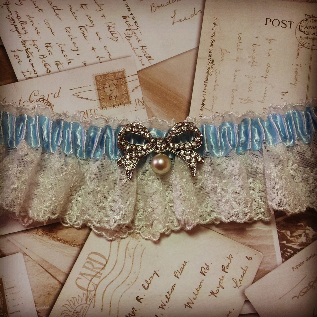 Vintage Garter Wedding Garter, Bridal Garter, Lace Garter, Blue Garter ...