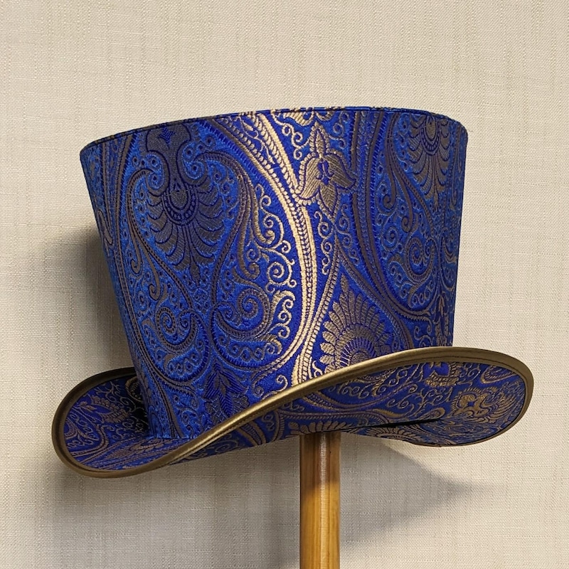 Blue Paisley Top Hat - Etsy