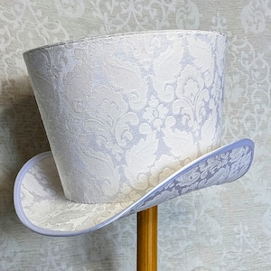 White Wedding Hat, White Bridal Top Hat, White Formal Hat, 19th Century ...