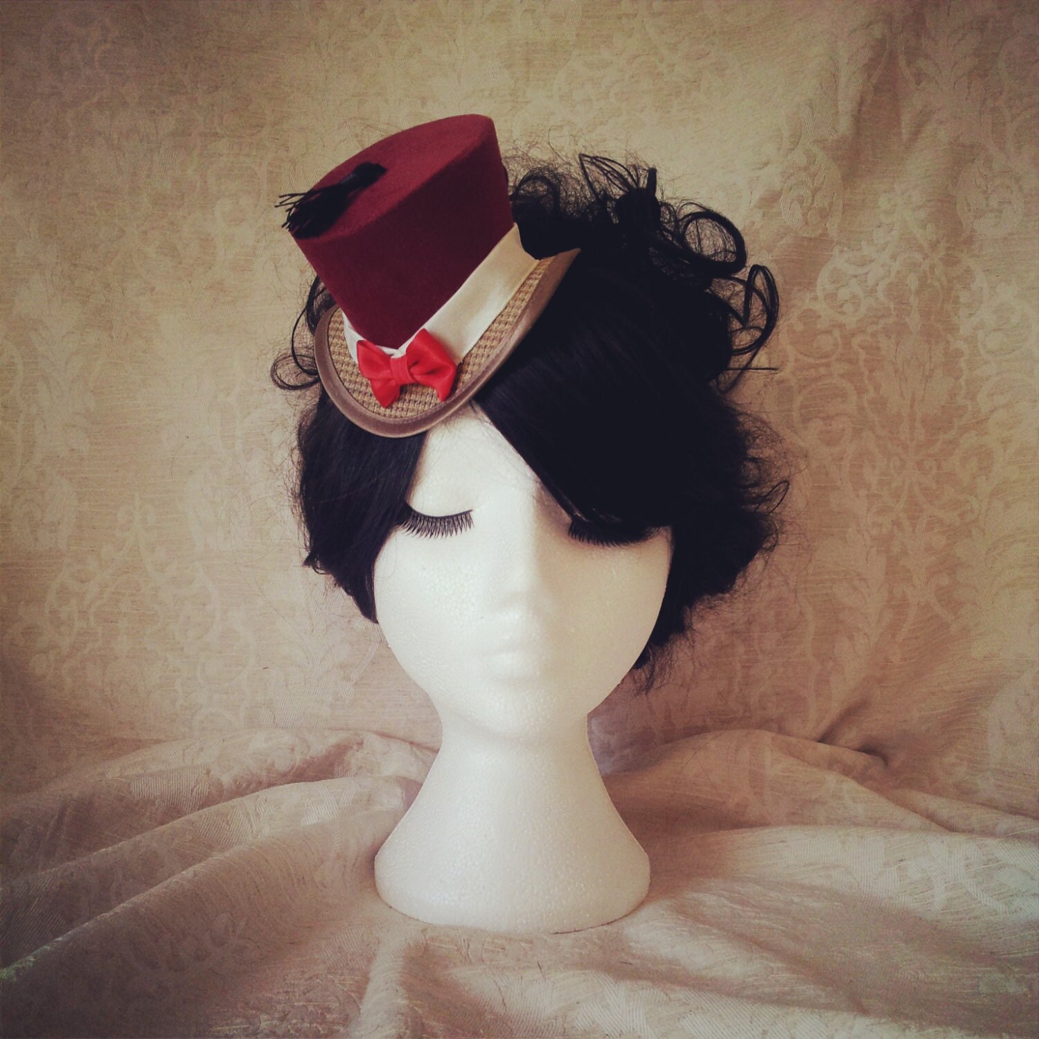 Fez Hat Fez Mini Top Hat Miniature Fez Fez Fascinator - Etsy