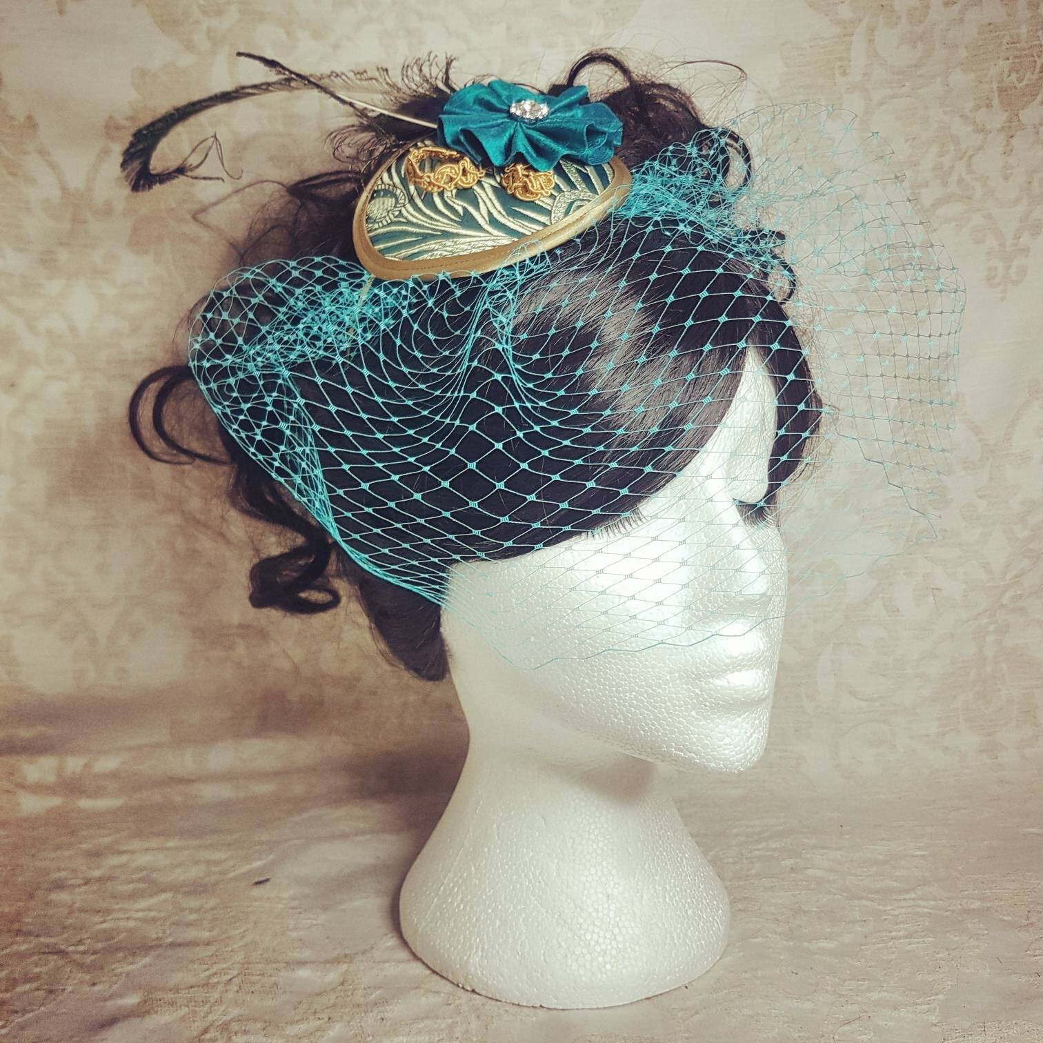 Peacock fascinator Victorian fascinator Steampunk | Etsy