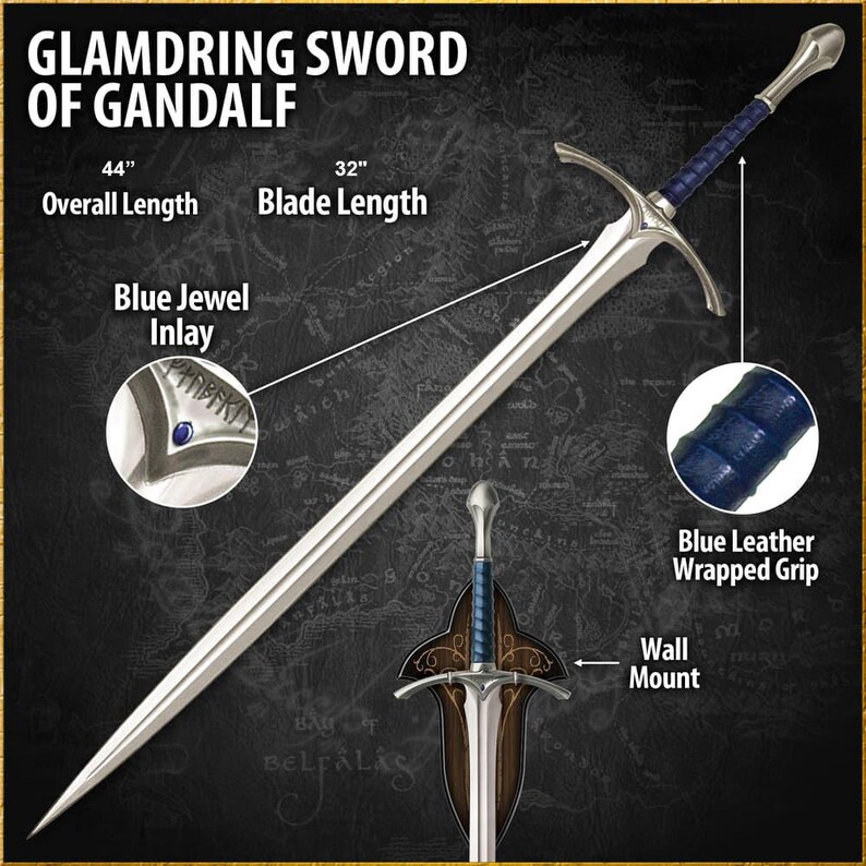 Custom Handmade Elven Rune Sword | King Elessar Longsword Replica ...