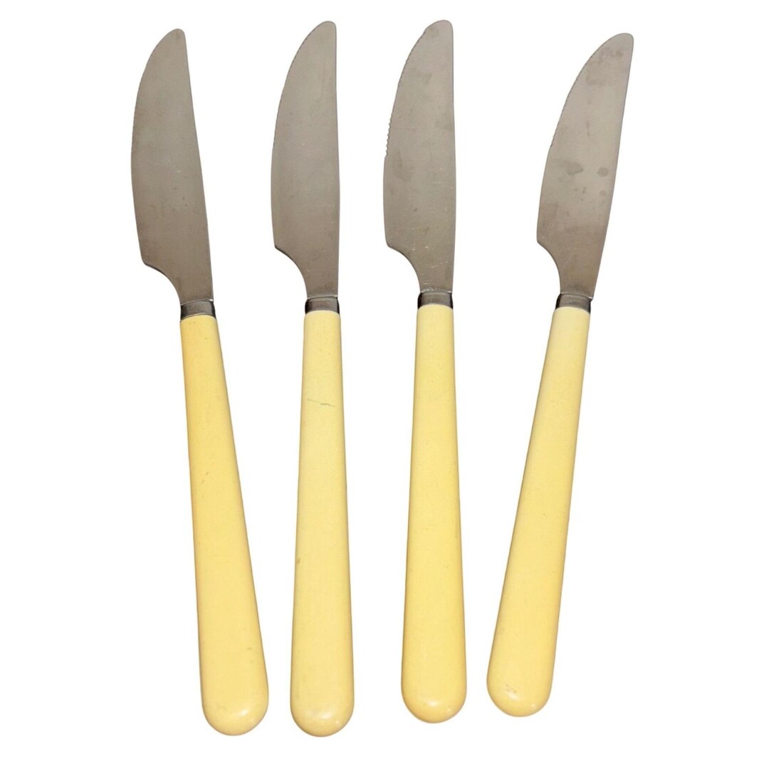 Set of Four | Vintage Imperial | Cream Handle | Stainless Steel Table ...