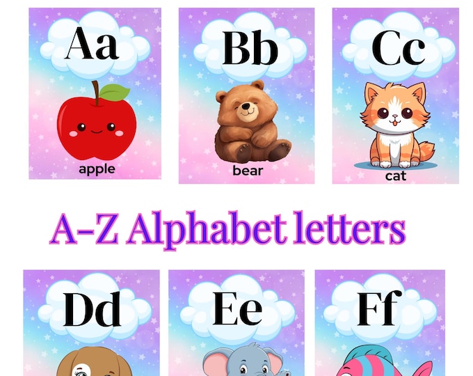 26 Printable Bible Alphabet Posters. Preschool-kindergarten Phonics ...