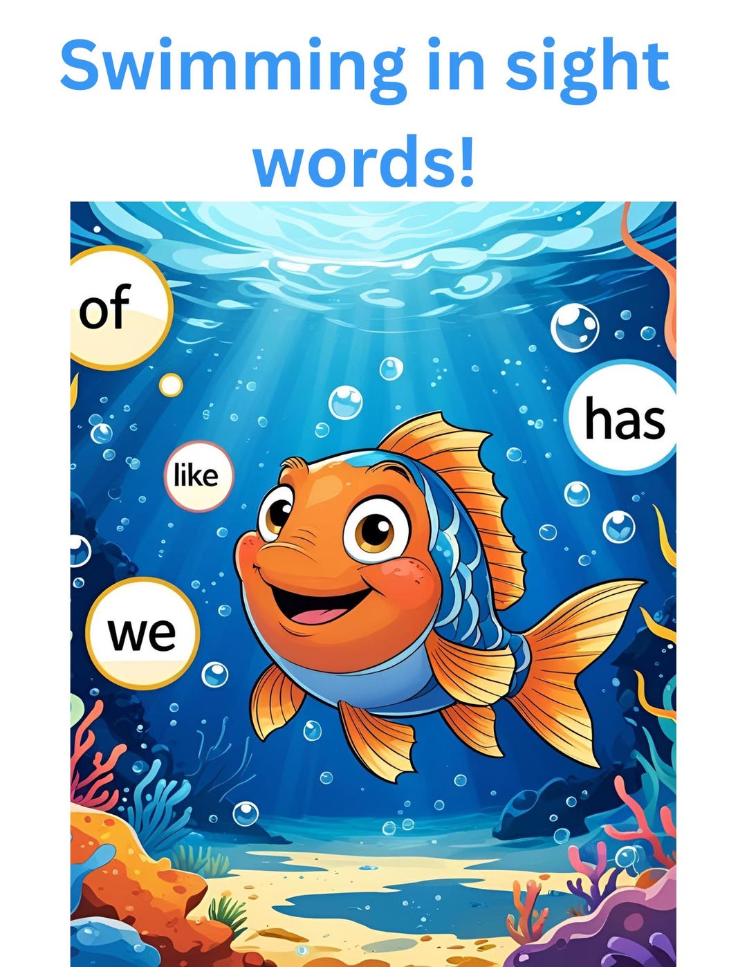Swimming Sight Words, Fish Tank, Kindergarten Sight Words Crafts, Fish ...