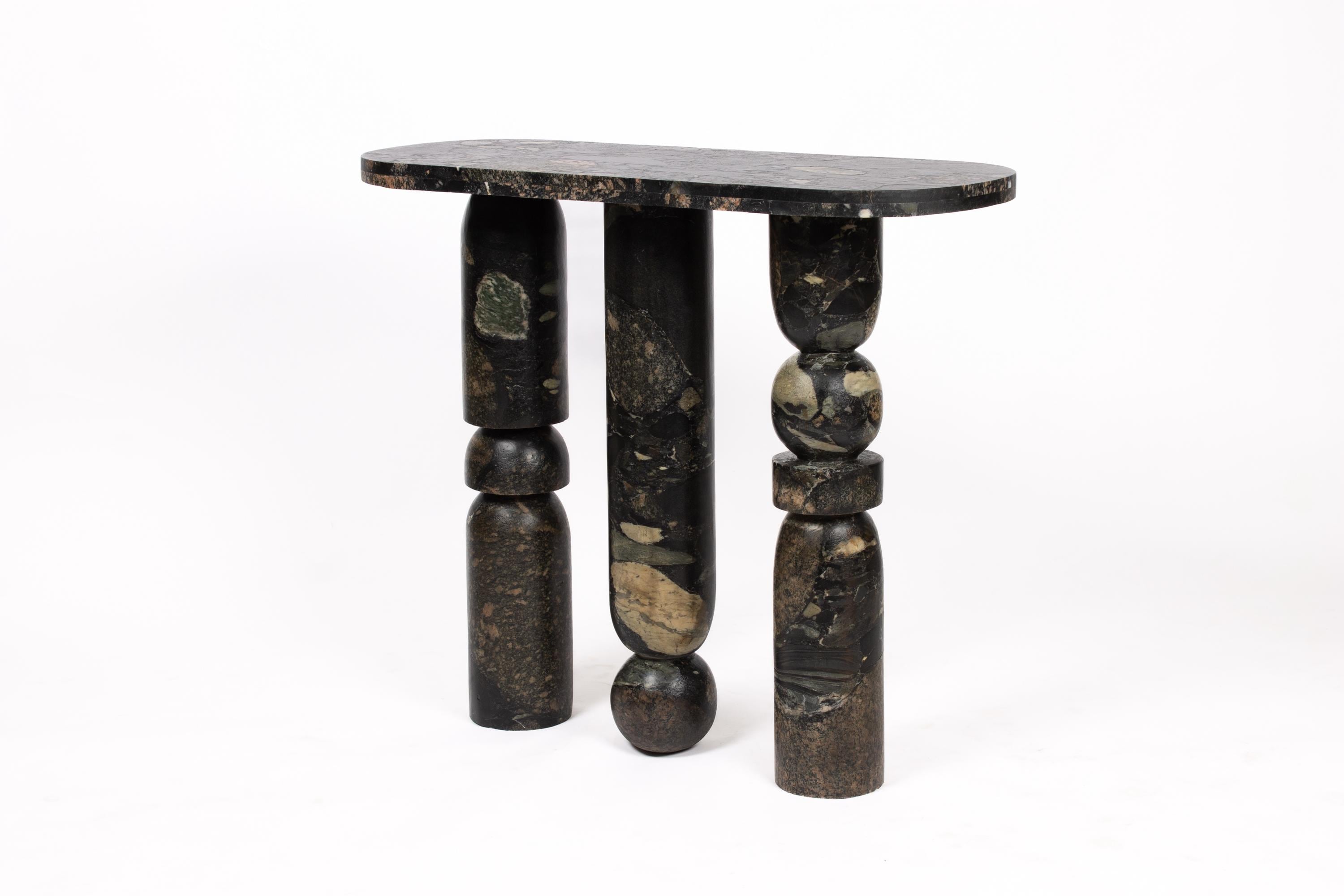 RIBL - Sculpted Marble Console Table With Textured Legs. - Etsy