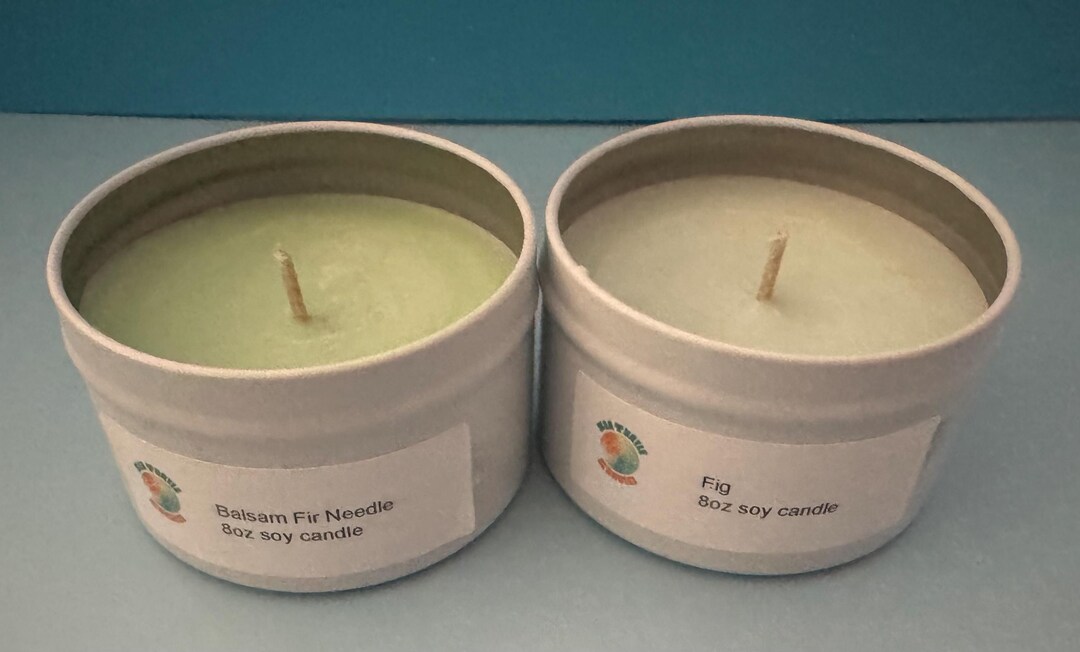 Soy Wax Candle: Sumer Scent and Custom Color 8oz Tins (set of 2) - Etsy