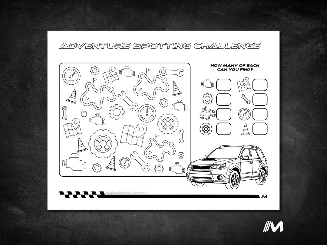 Adventure Spotting Challenge | Printable Car-themed Search and Find ...