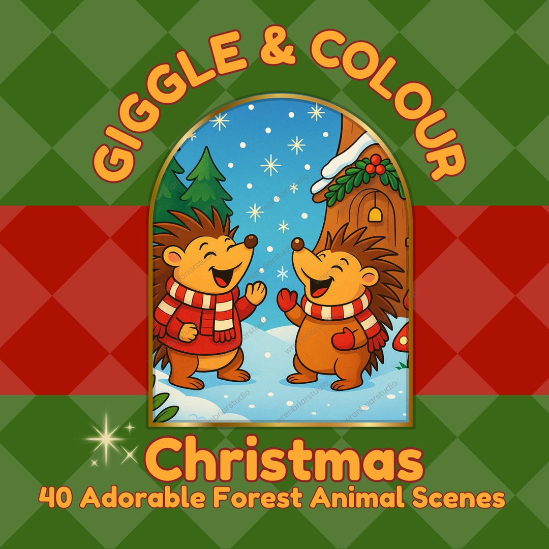 Giggle & Colour Christmas | 40 Adorable Forest Animal Scenes | Wintery ...