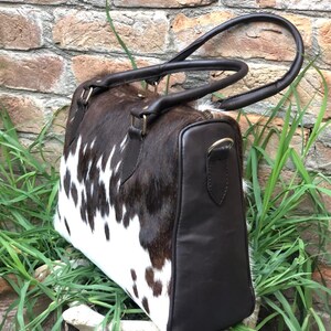 Handmade Cowhide Satchel Bag: Western Style Hair-on Leather Shoulder ...