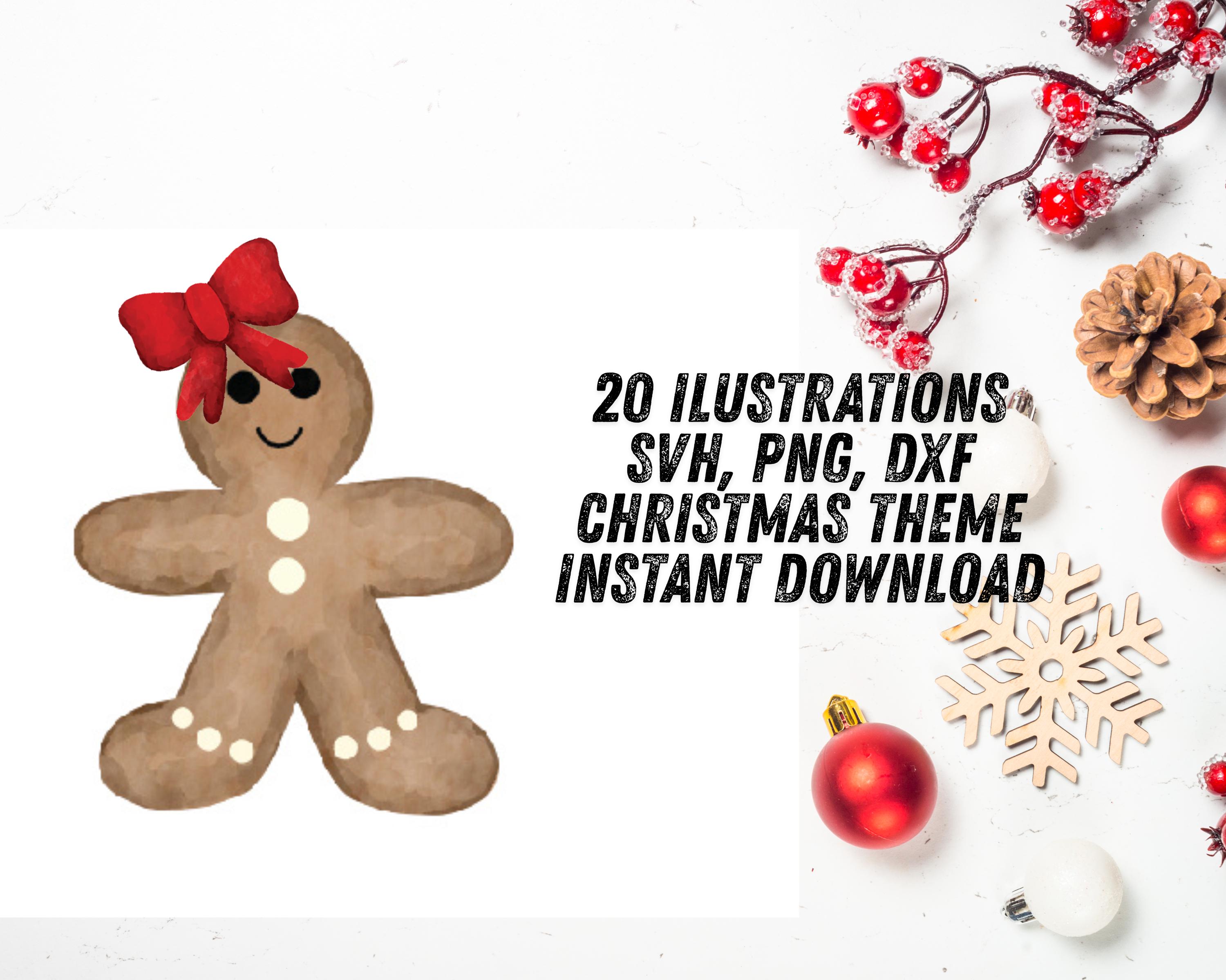 Cute Christmas Watercolor Clipart Set, Commercial Use Instant Download ...