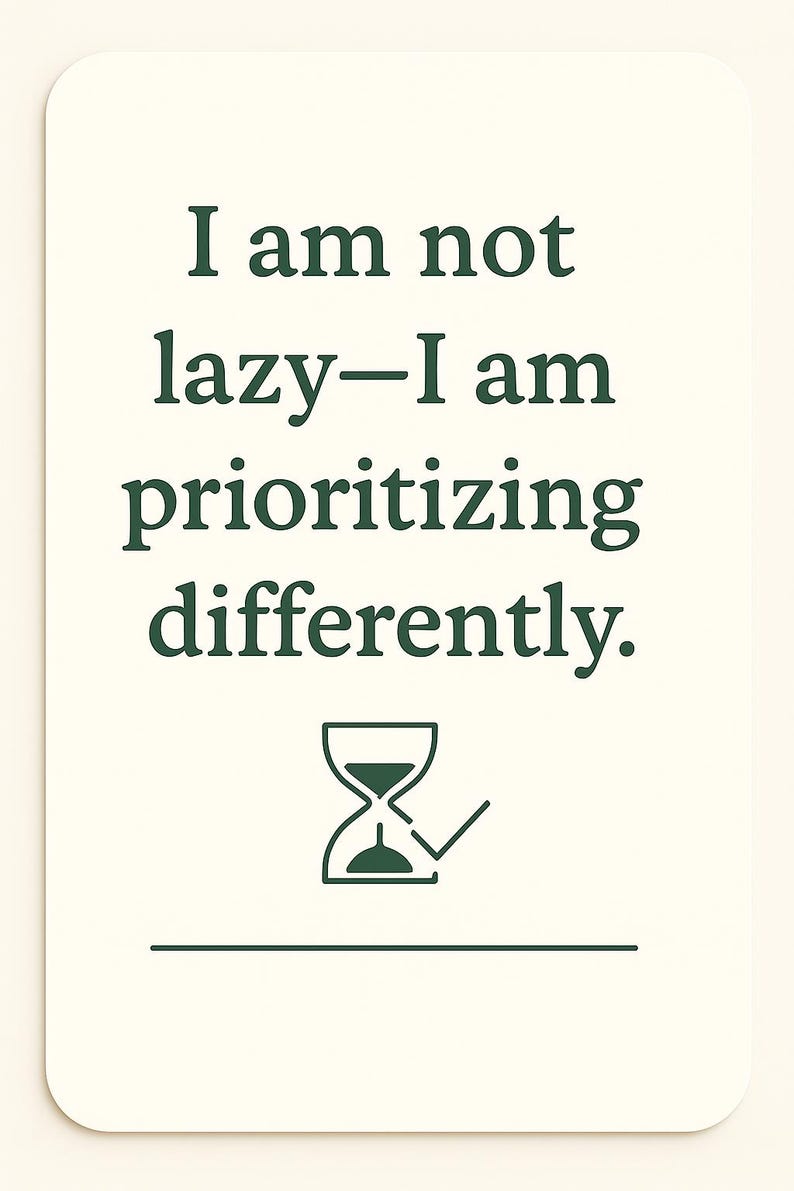 ADHD Printable Affirmation Cards | 30-day Mindset Reset | Digital PNG ...