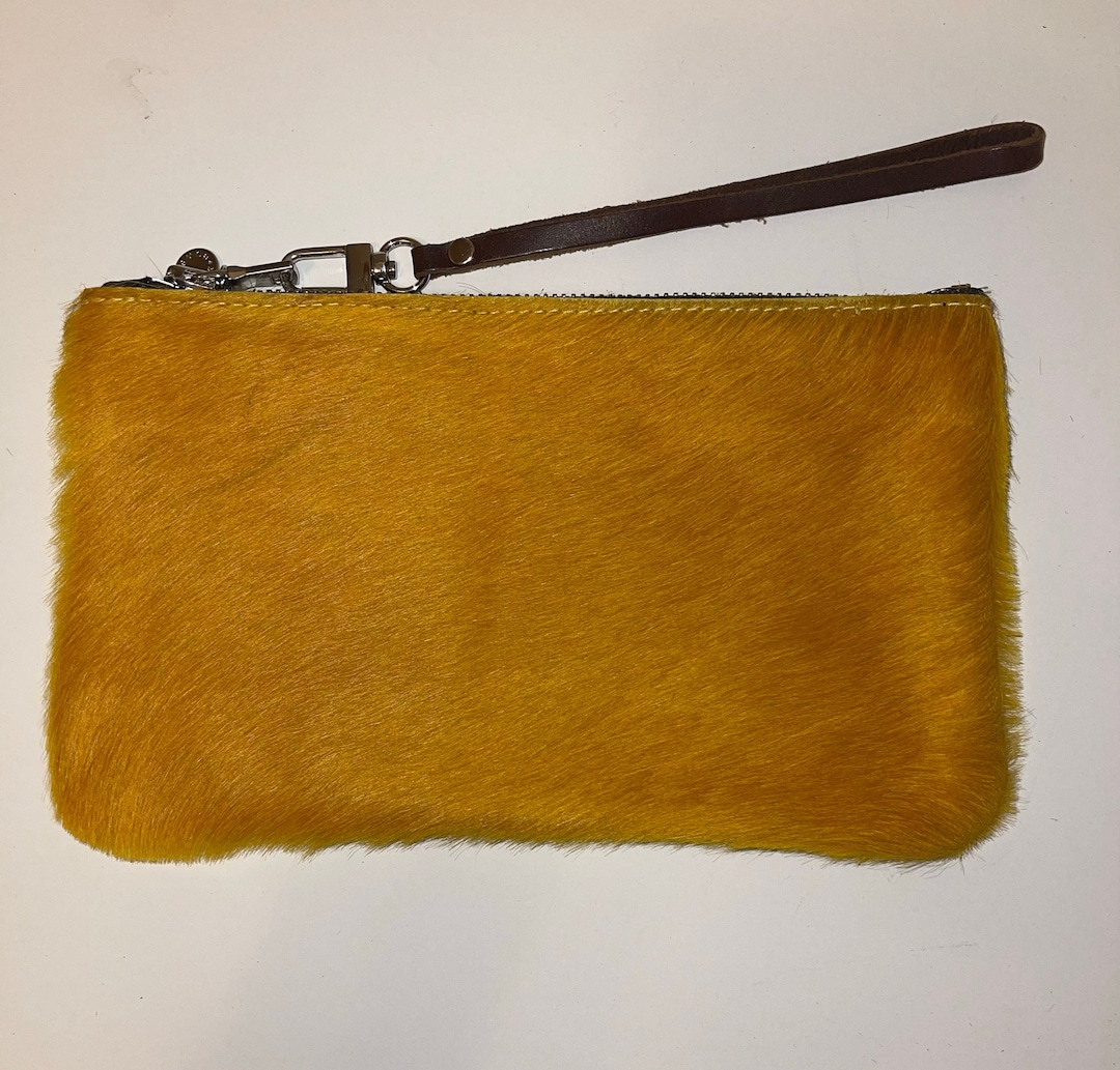Leather Mustard Color Pouch - Etsy