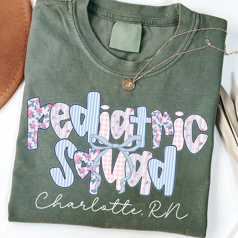 Custom Pediatric Squad Shirt, Personalized Peds Nurse Team Tee, Cute ...