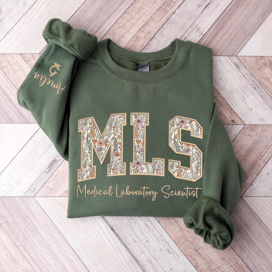 Custom Embroidered MLS Sweatshirt – Personalized Medical Laboratory ...