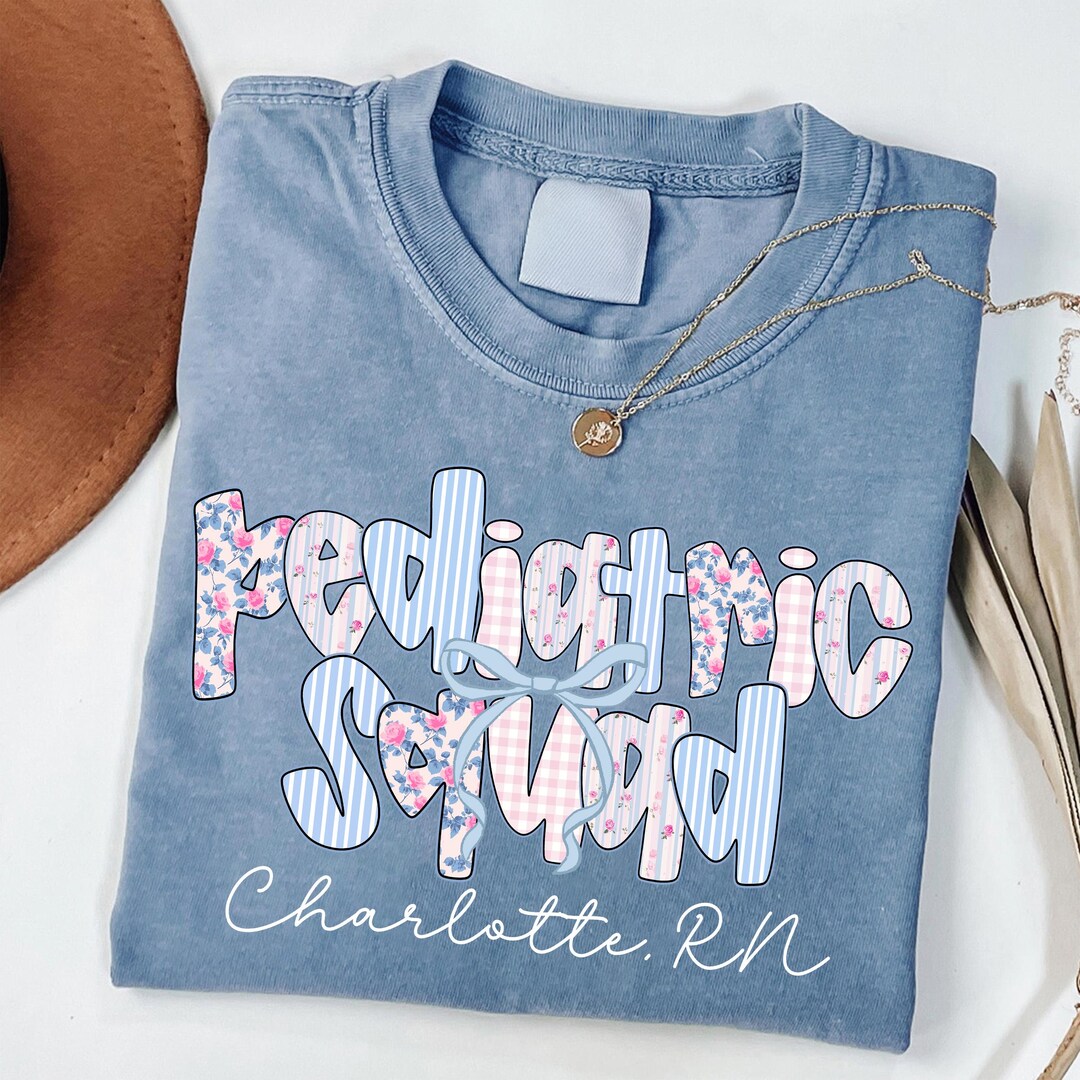 Custom Pediatric Squad Shirt, Personalized Peds Nurse Team Tee, Cute ...