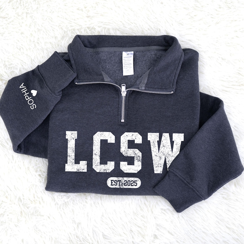 Personalized LCSW Sweatshirt, Custom LCSW Zip Sweatshirt, LCSW Gift ...