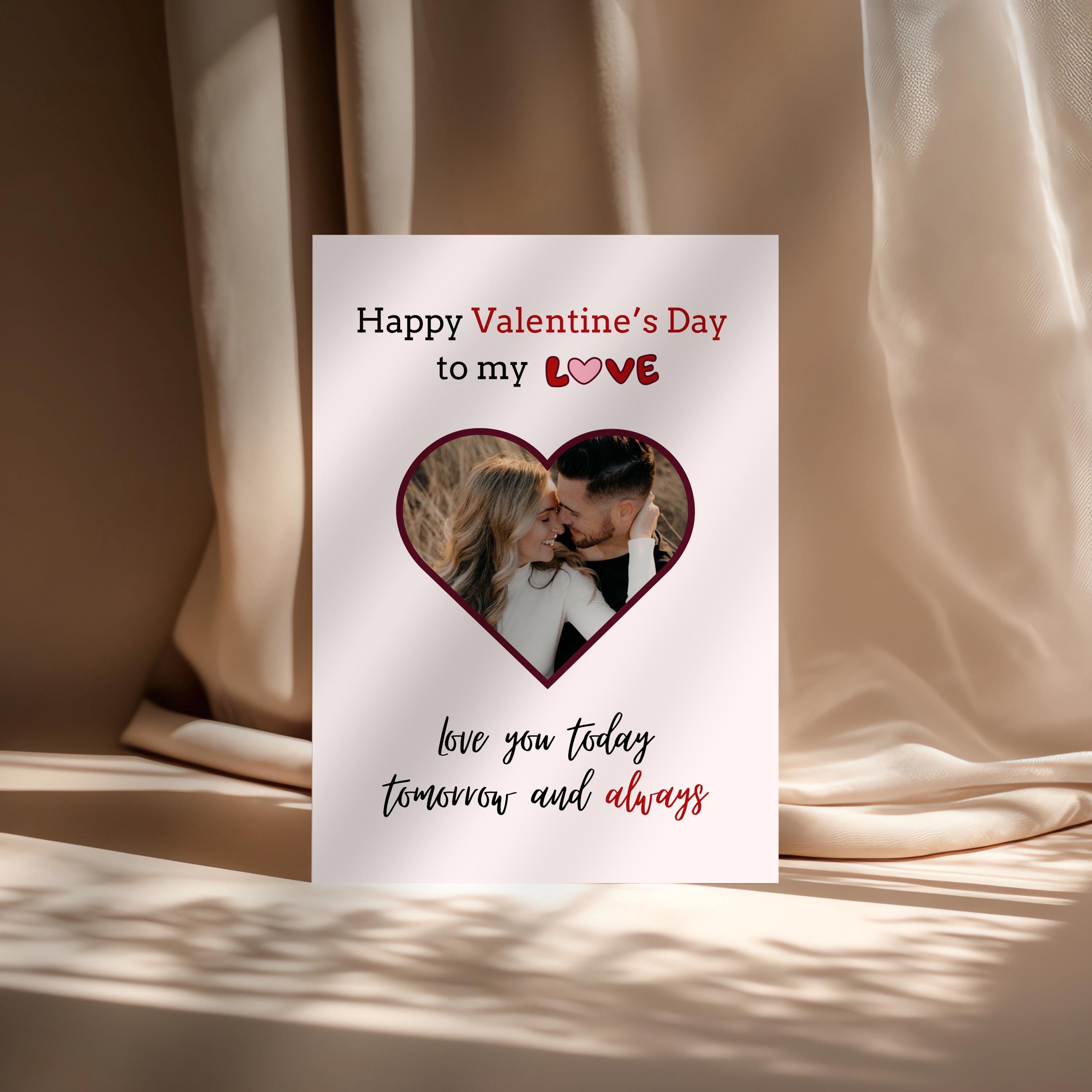 Editable Valentine's Day Card Template With Photo, Custom Valentine ...