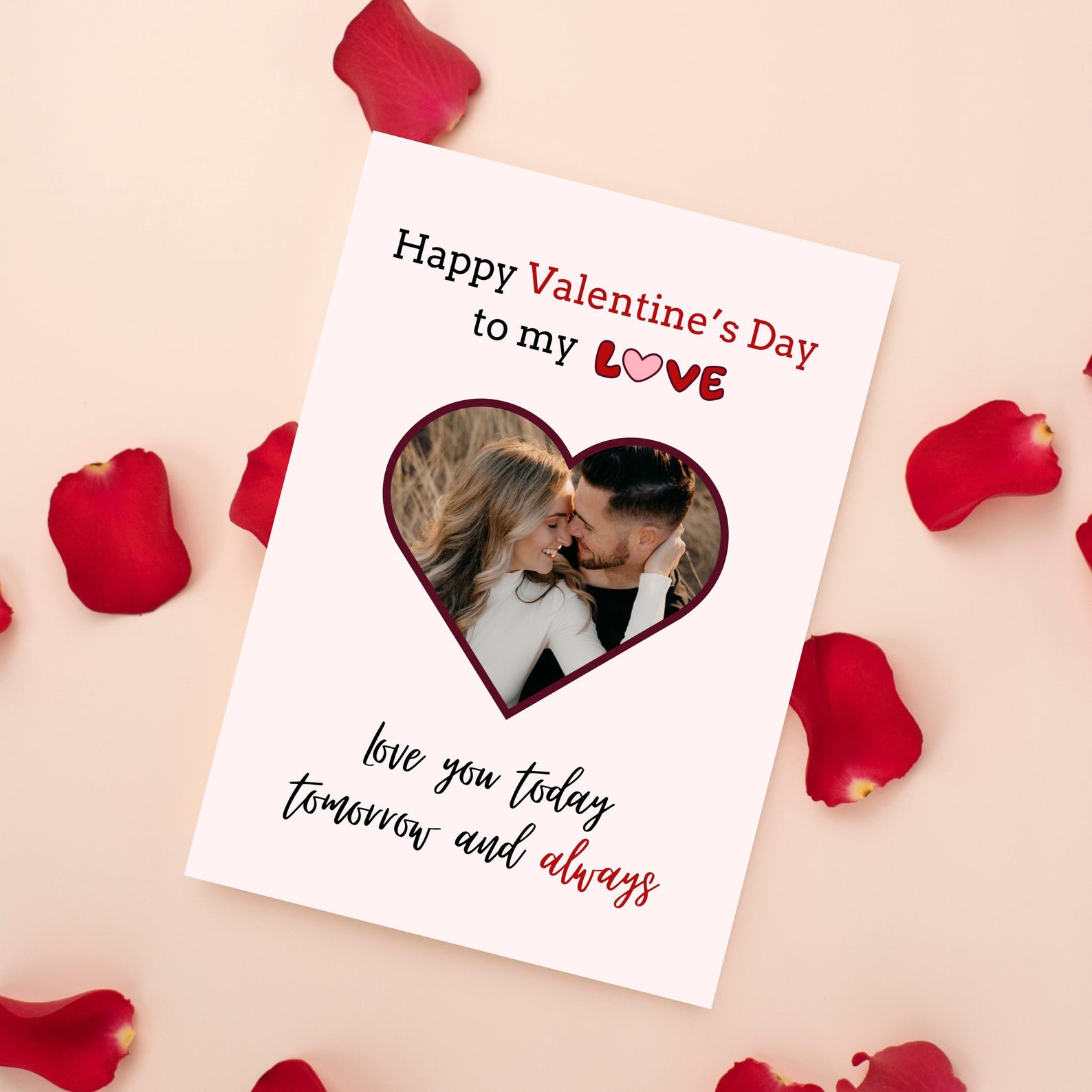 Editable Valentine's Day Card Template With Photo, Custom Valentine ...