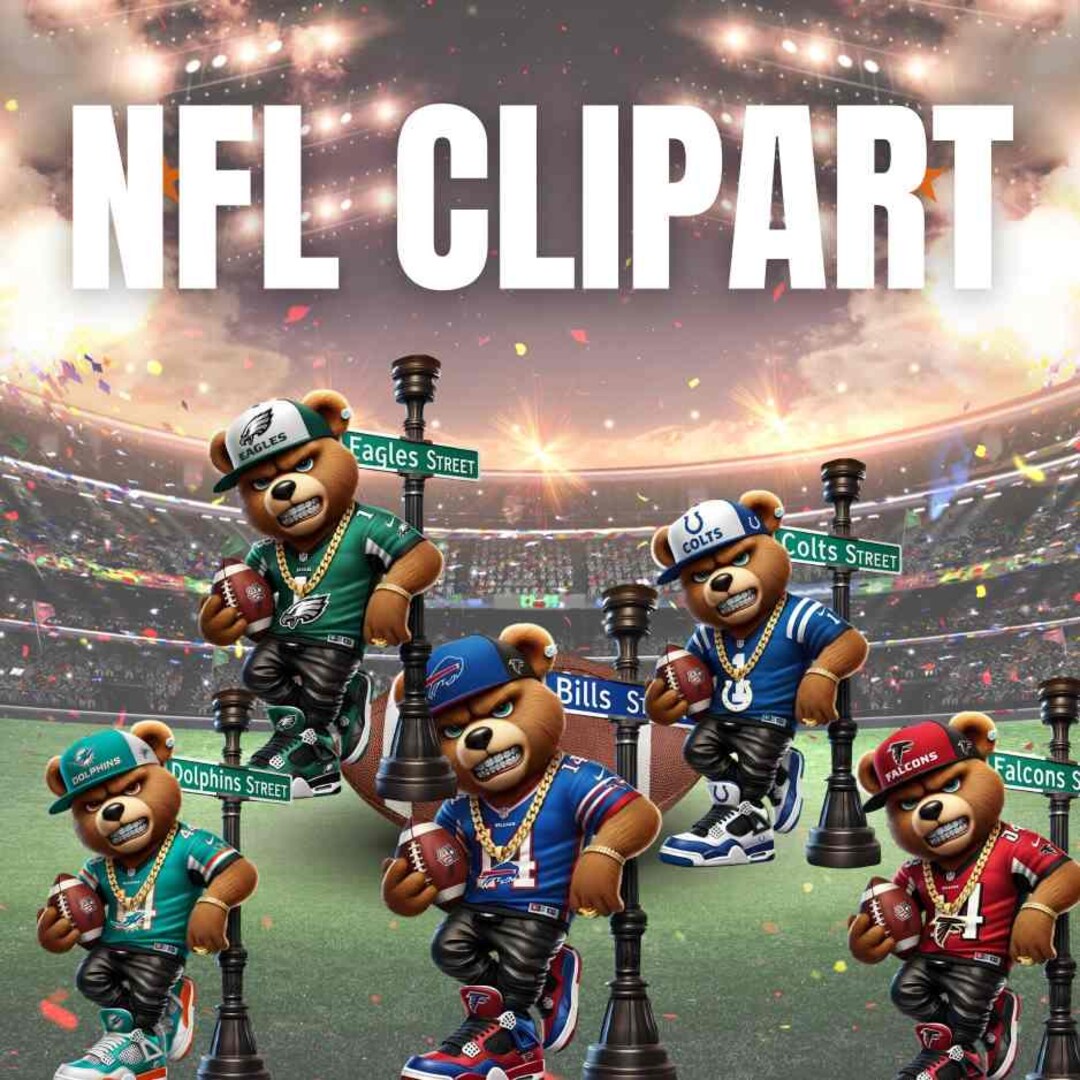 NFL Team Bear Art | Sports Fan Decor (digital Download) - Etsy