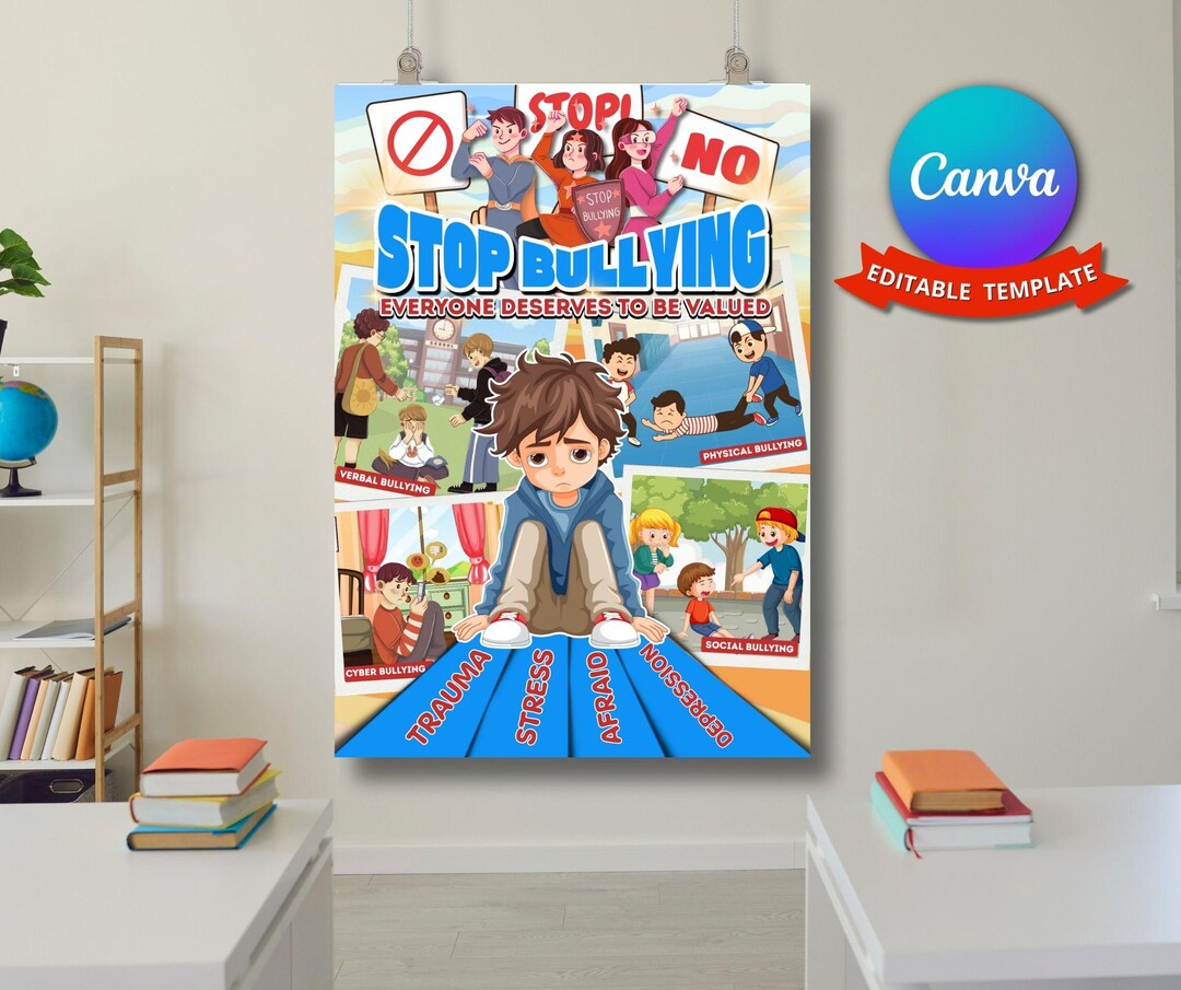 Stop Bullying Poster, Anti Bullying, Bullying Awareness, Printable ...