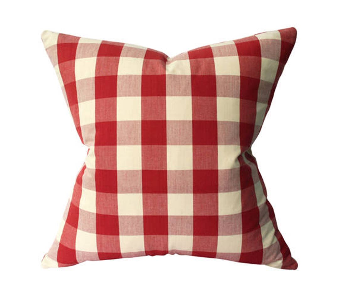 Buffalo Check Red Luxury Throw Pillow Schumacher Plaid - Etsy