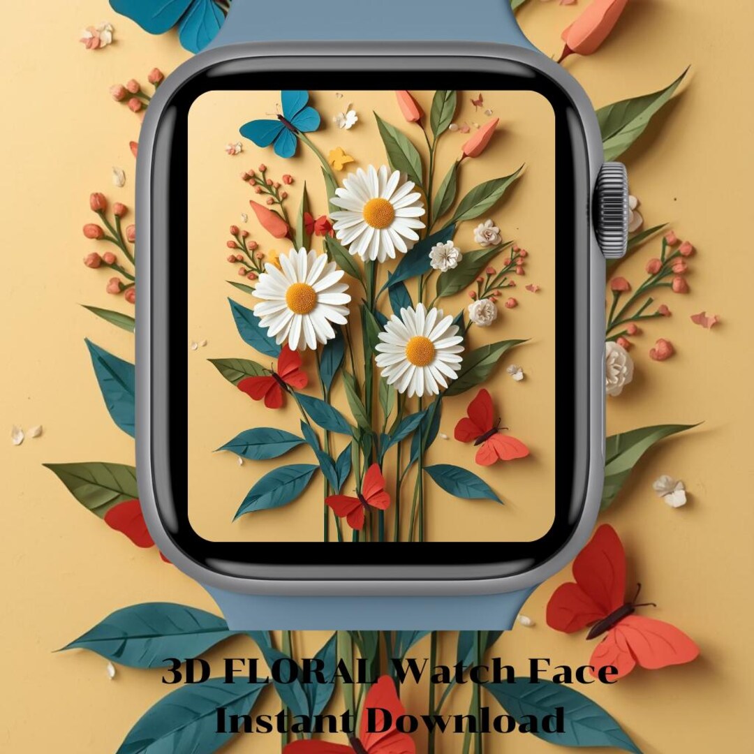 3D Daisy Apple Watch Face: Colorful Paper Art (digital Download) - Etsy