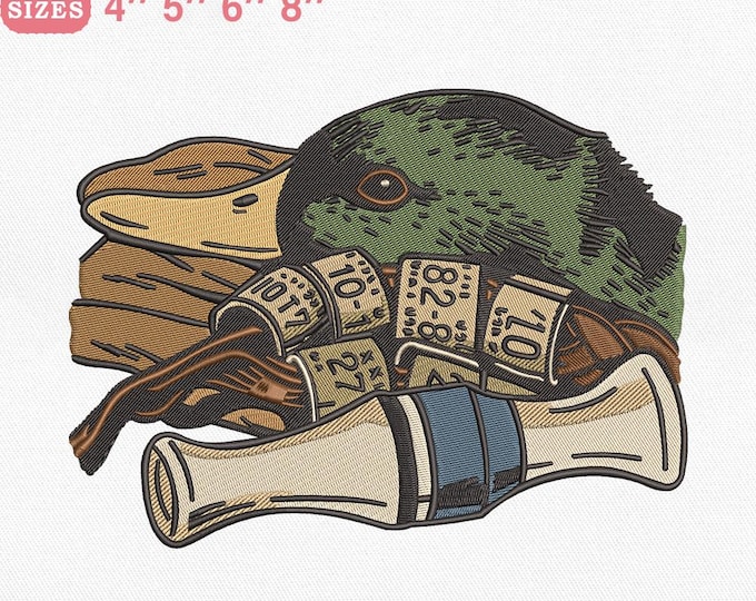 Hunting Duck Art Embroidery Design, Detailed Mallard Duck and Hunting ...