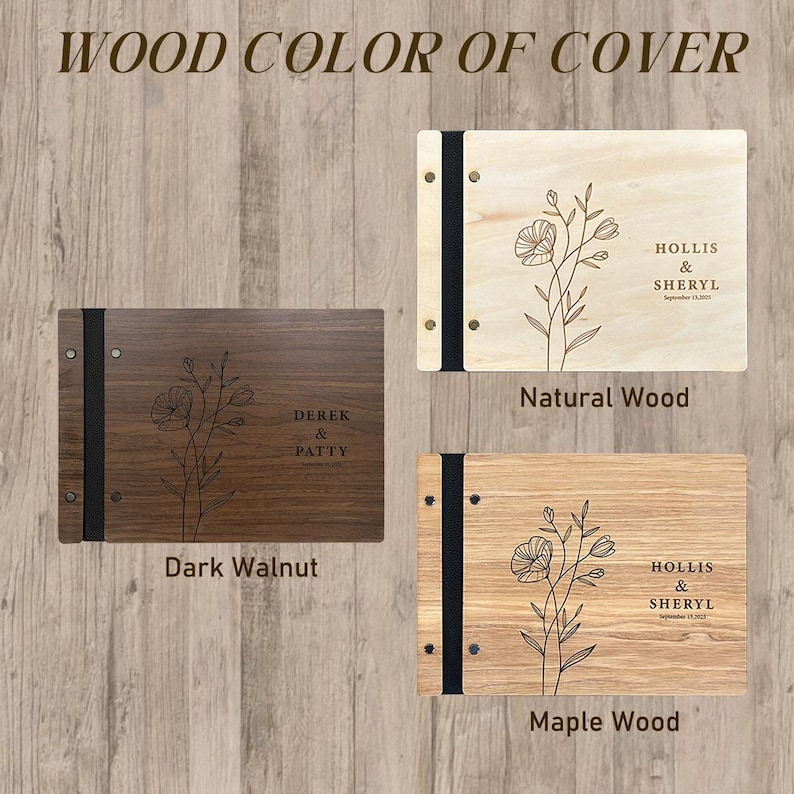 Wooden Guest Book, Pine Tree Guestbook, Custom Cabin Lodge Welcome Book ...