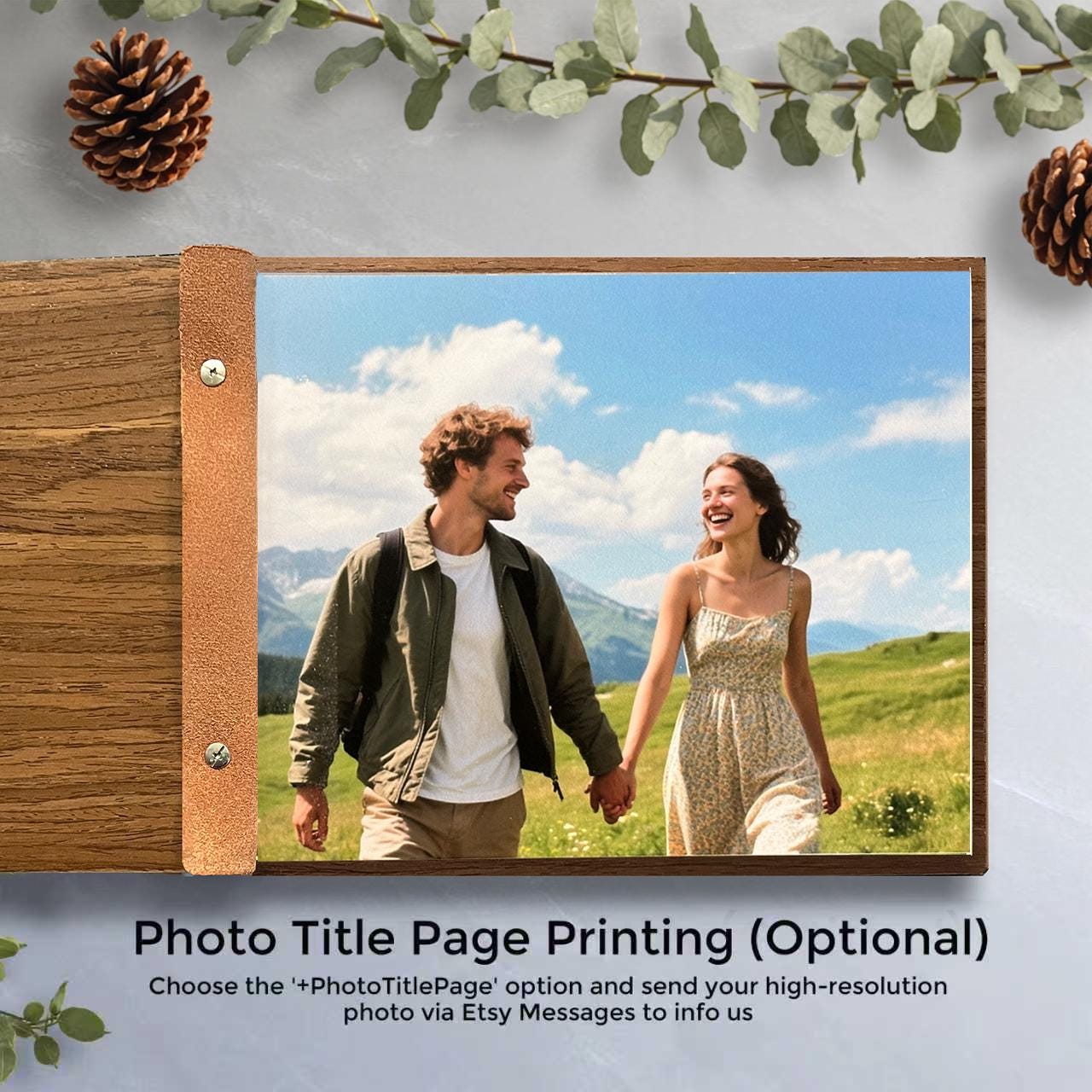Wooden Guest Book, Pine Tree Guestbook, Custom Cabin Lodge Welcome Book ...