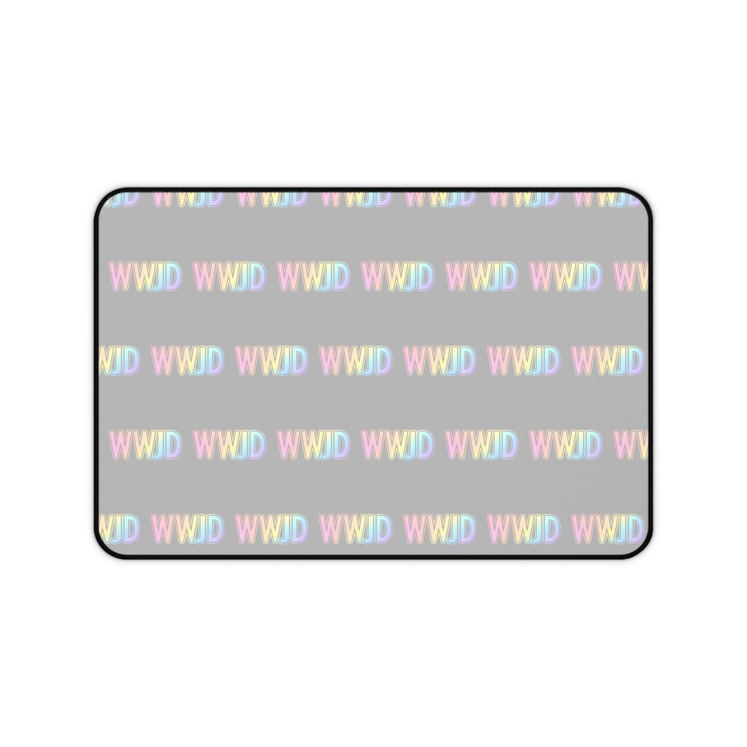 WWJD Pastel Repeat Desk Mat | Keyboard Mouse Pad - Etsy