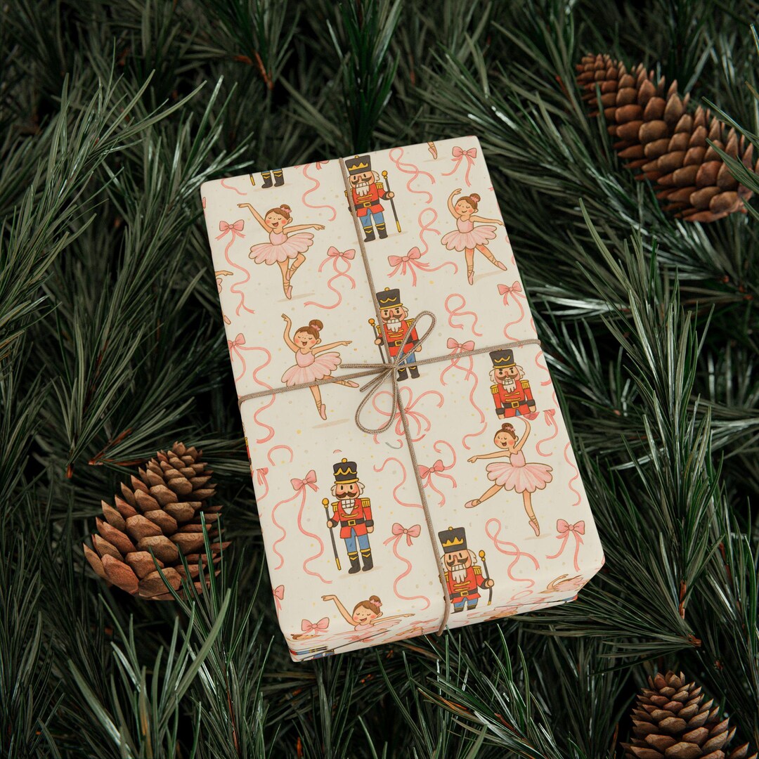 Nutcracker Ballet Pattern Wrapping Paper | Ballet Dancers, Nutcrackers ...