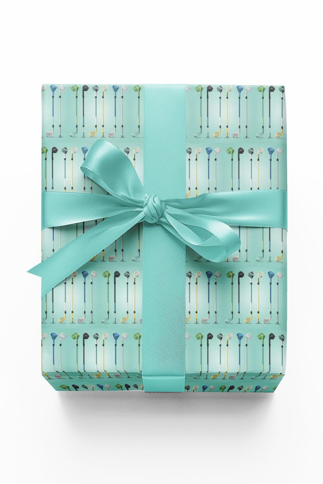 Golf Club Pattern Wrapping Paper | Teal Golf Clubs Holiday Wrap - Etsy