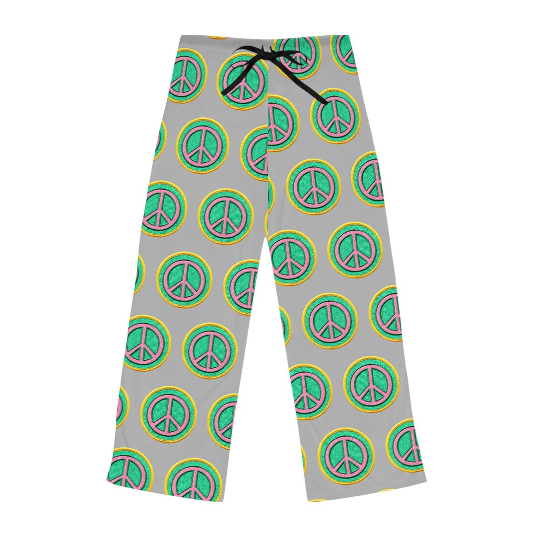 Women's Peace Sign Pajama Pants | Relaxed Sleepwear, Cozy Lounge Pants ...