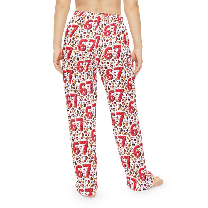 Retro Number 67 Pattern Pajama Pants | Red 67 All-over Print, Funny 6 7 ...