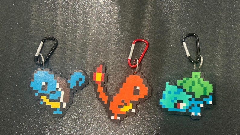 Pokémon Gen 1 Starters Perler Bead Keychains - Etsy