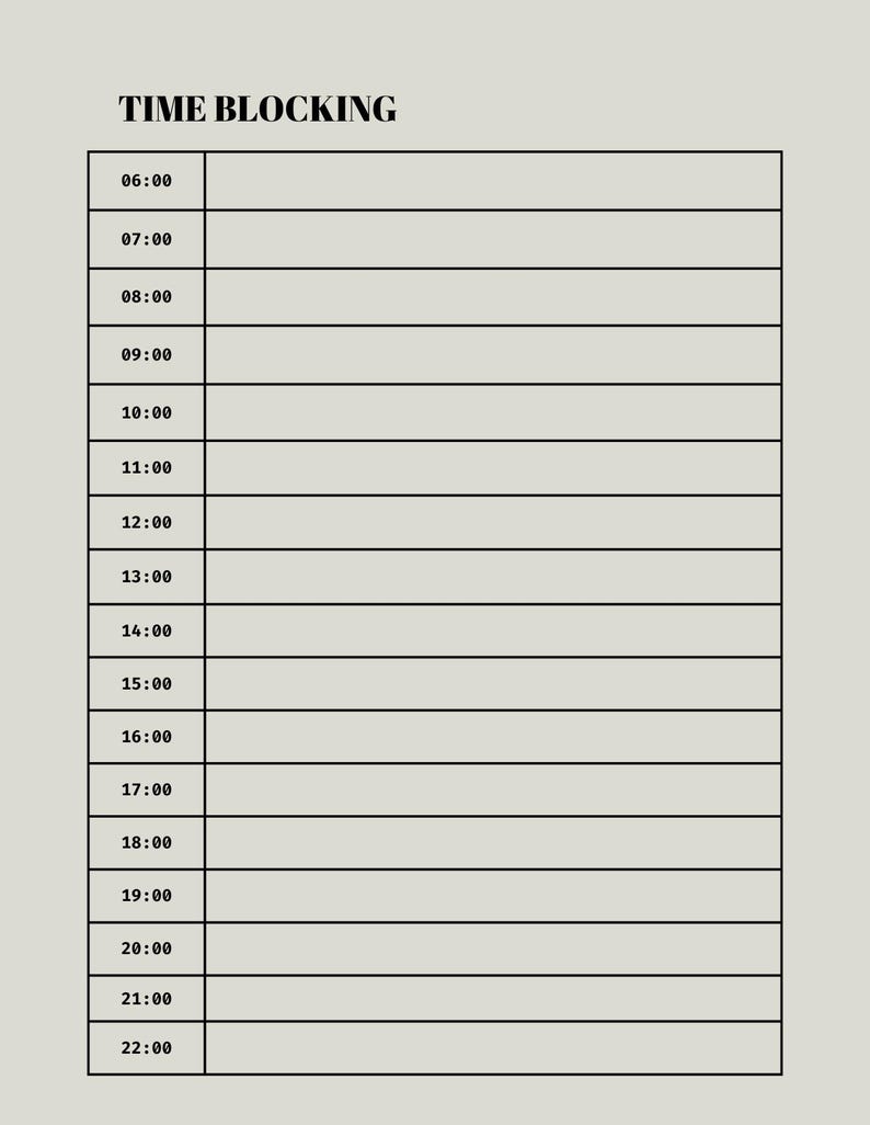 ADHD Digital Daily Planner – Printable PDF – Time Blocking, Focus ...