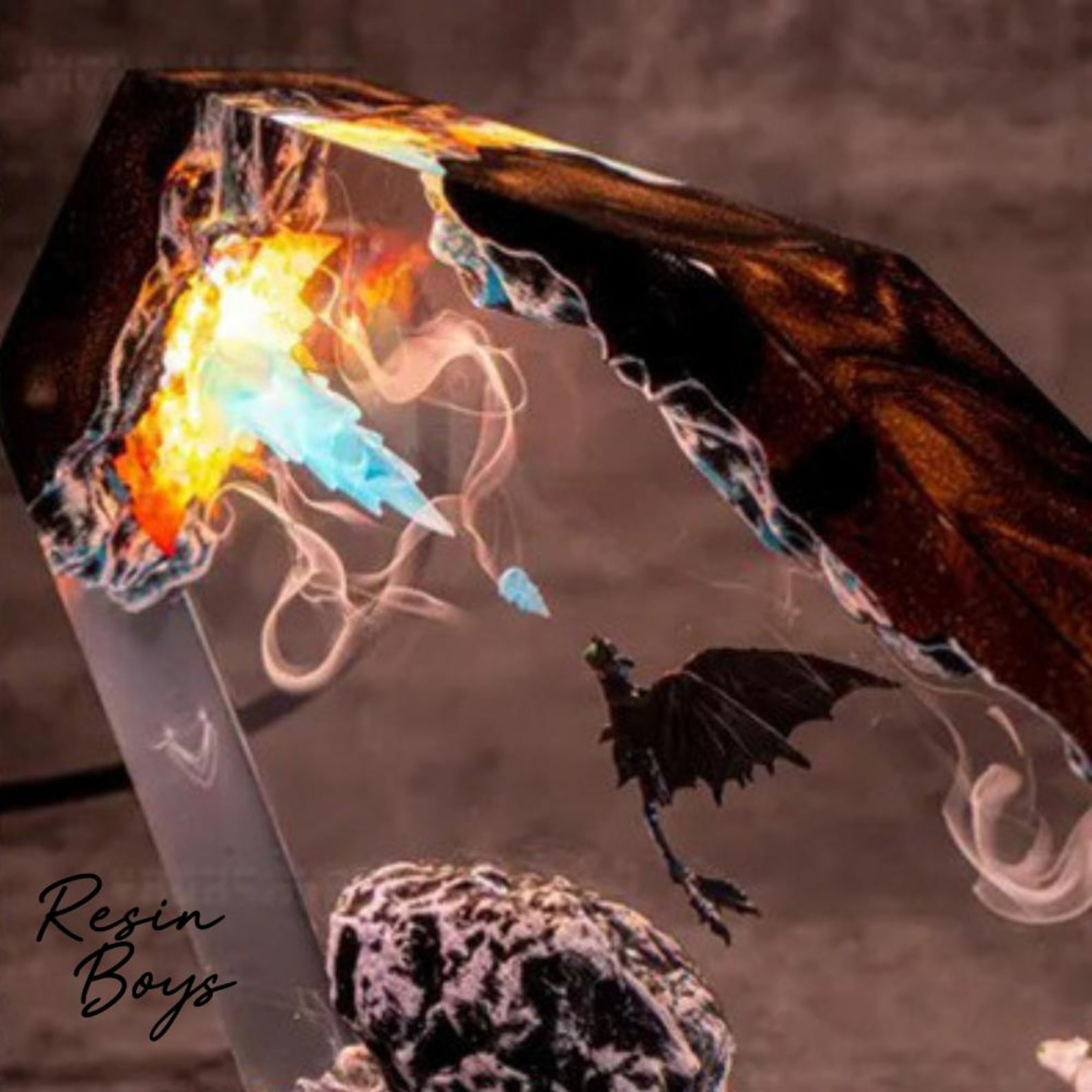 How to Train Your Dragon Resin Lamp – Toothless & Light Fury Epoxy ...