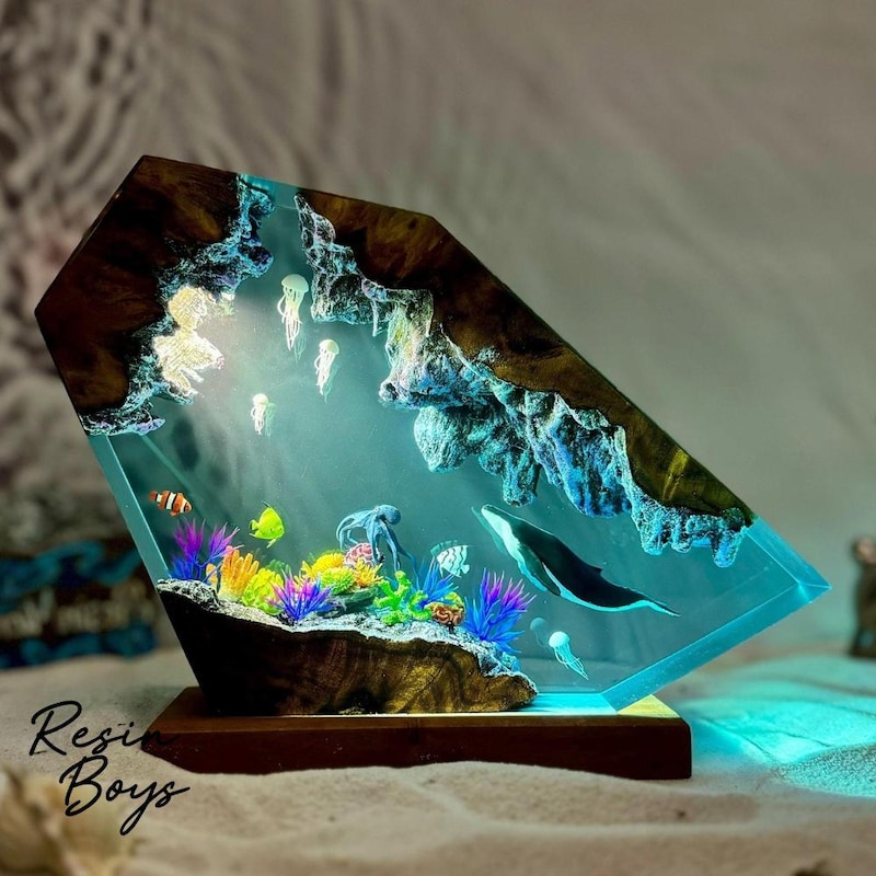 Handmade Resin Ocean Lamp - Etsy