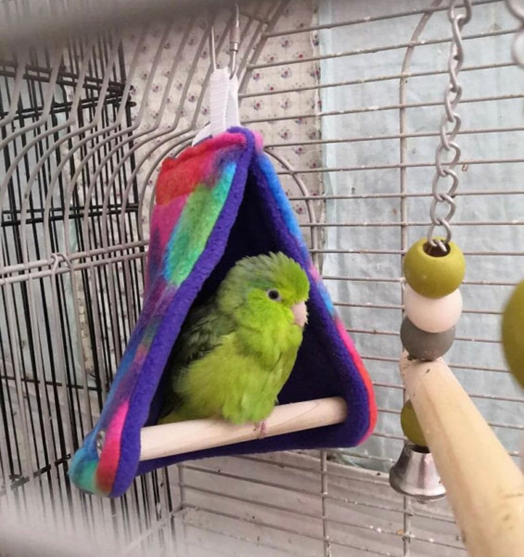 Bird Tent With Perch, Bird Hut, Tie Dyed Anti-pill Fleece Inside for ...