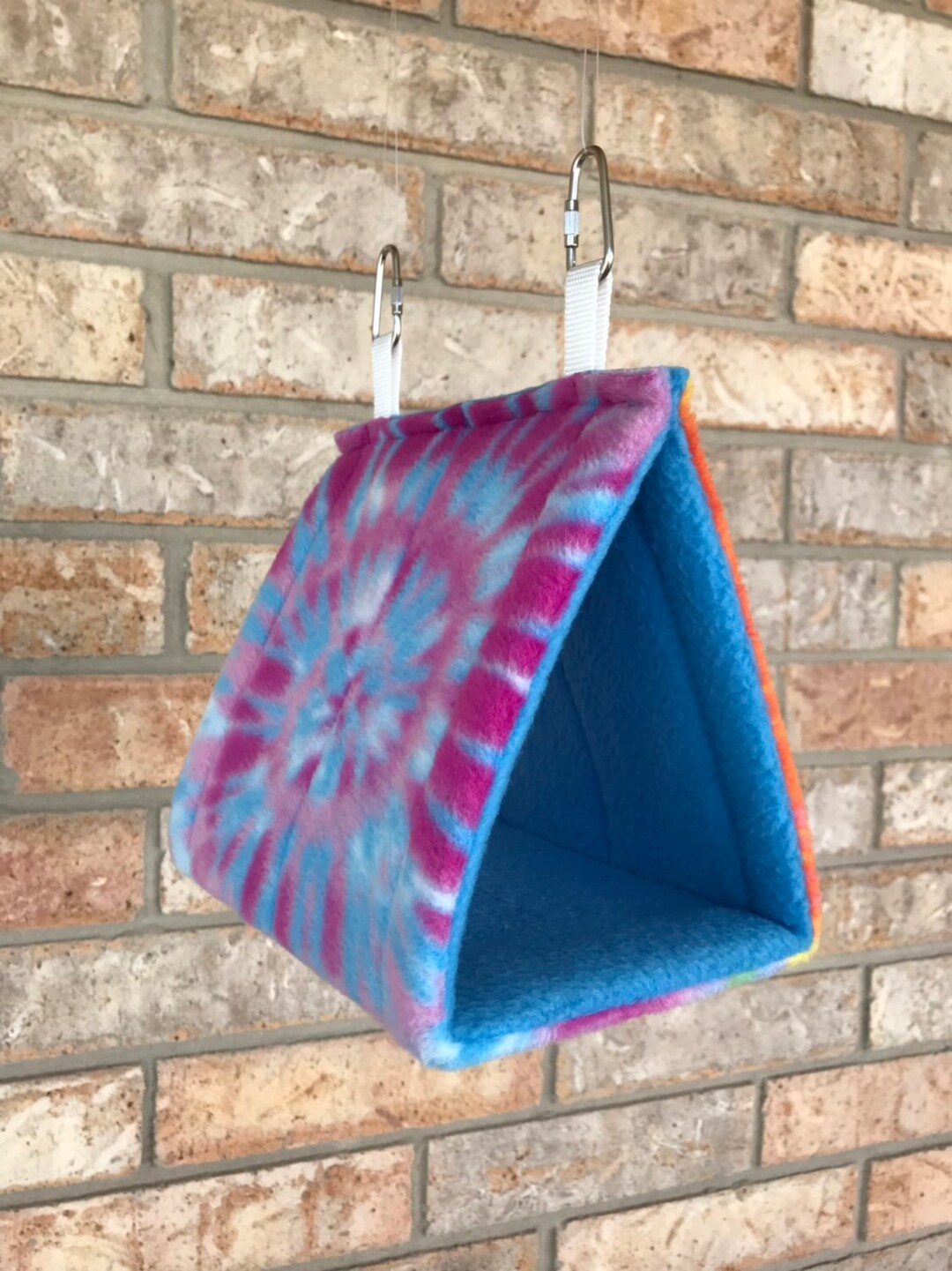 Handmade Fleece Bird Hut: Cozy Bird Tent, Tie Dye Print. - Etsy