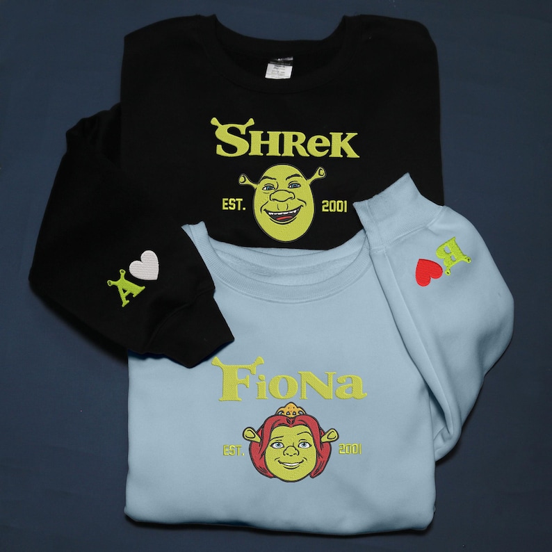 Shrek Fiona Embroidered Sweatshirt, Shrek Custom Initial Hoodie ...