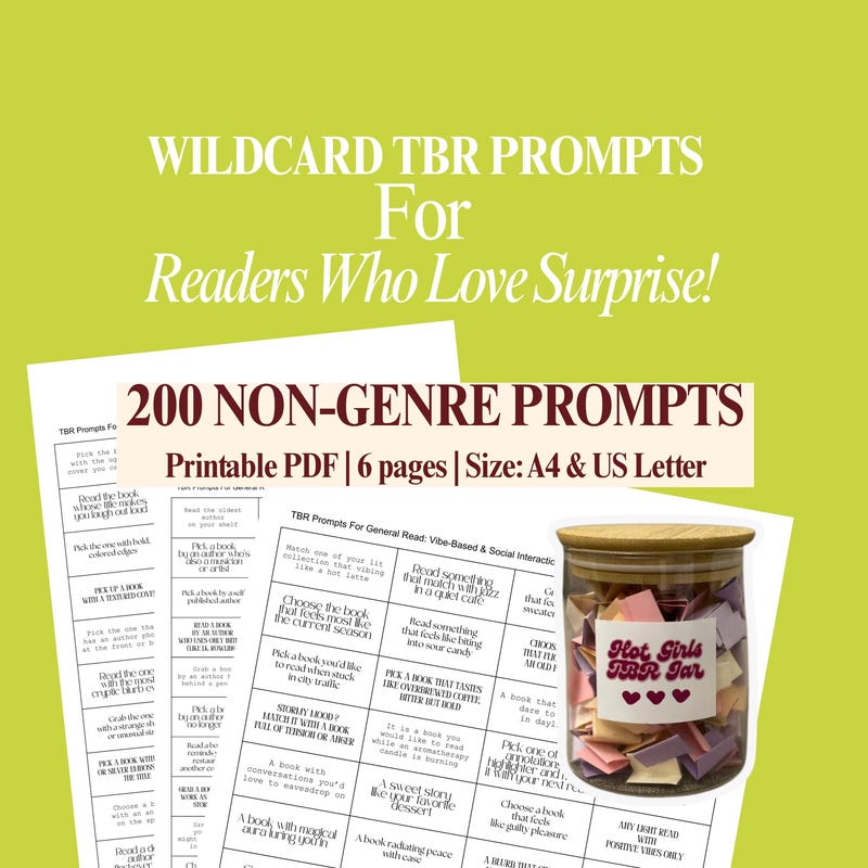 Tbr Jar Reading Prompts - Etsy