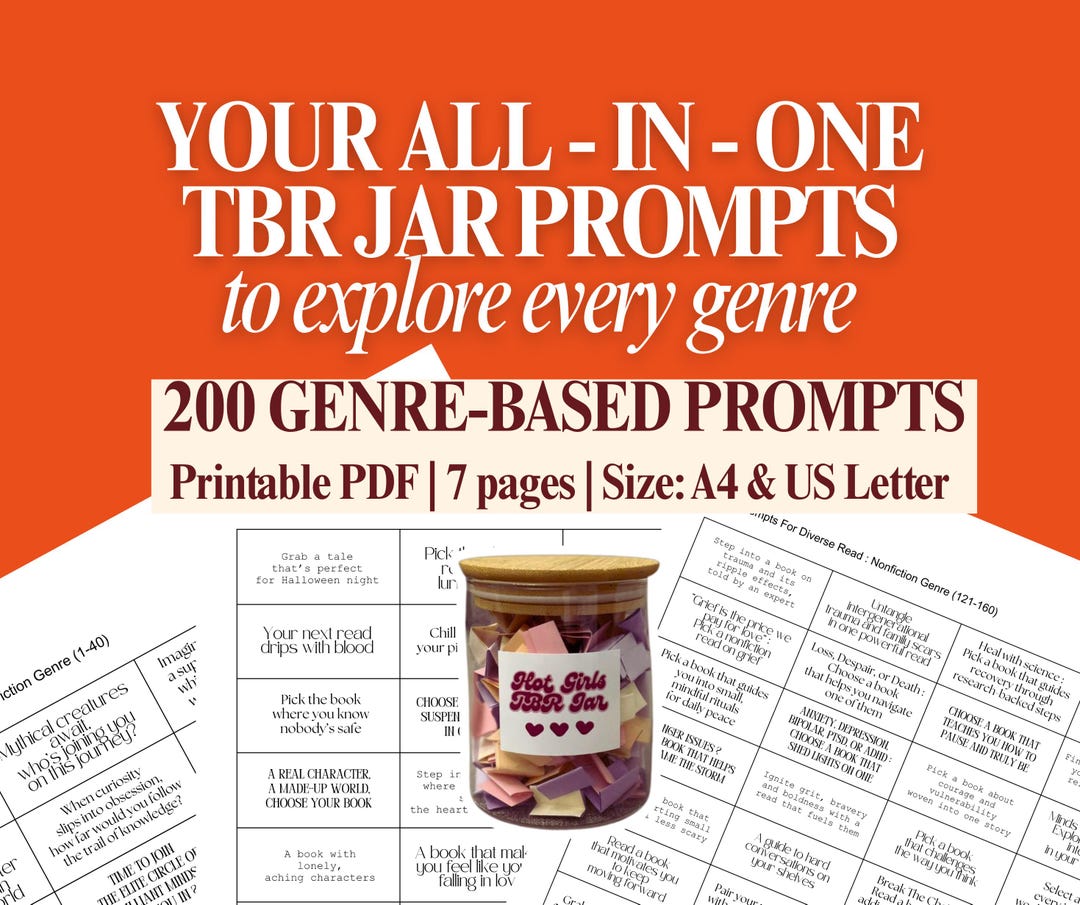 Printable TBR Jar Prompts | 200 Fiction Nonfiction Reading Challenge ...