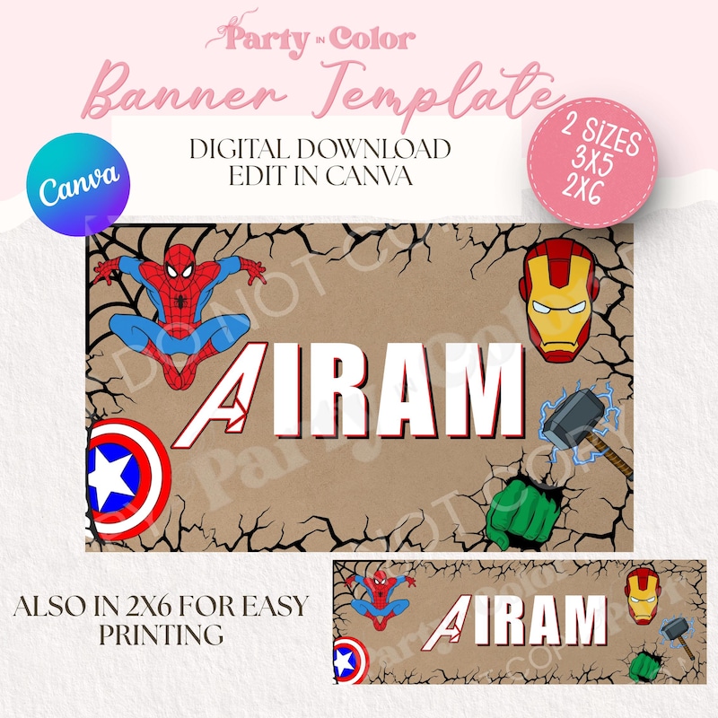 Superhero Birthday Banner - Etsy