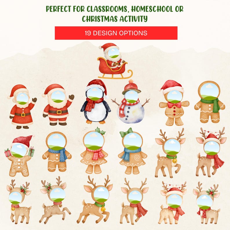 Add Your Own Photo, Christmas Character Photo Frame, Reindeer Face ...