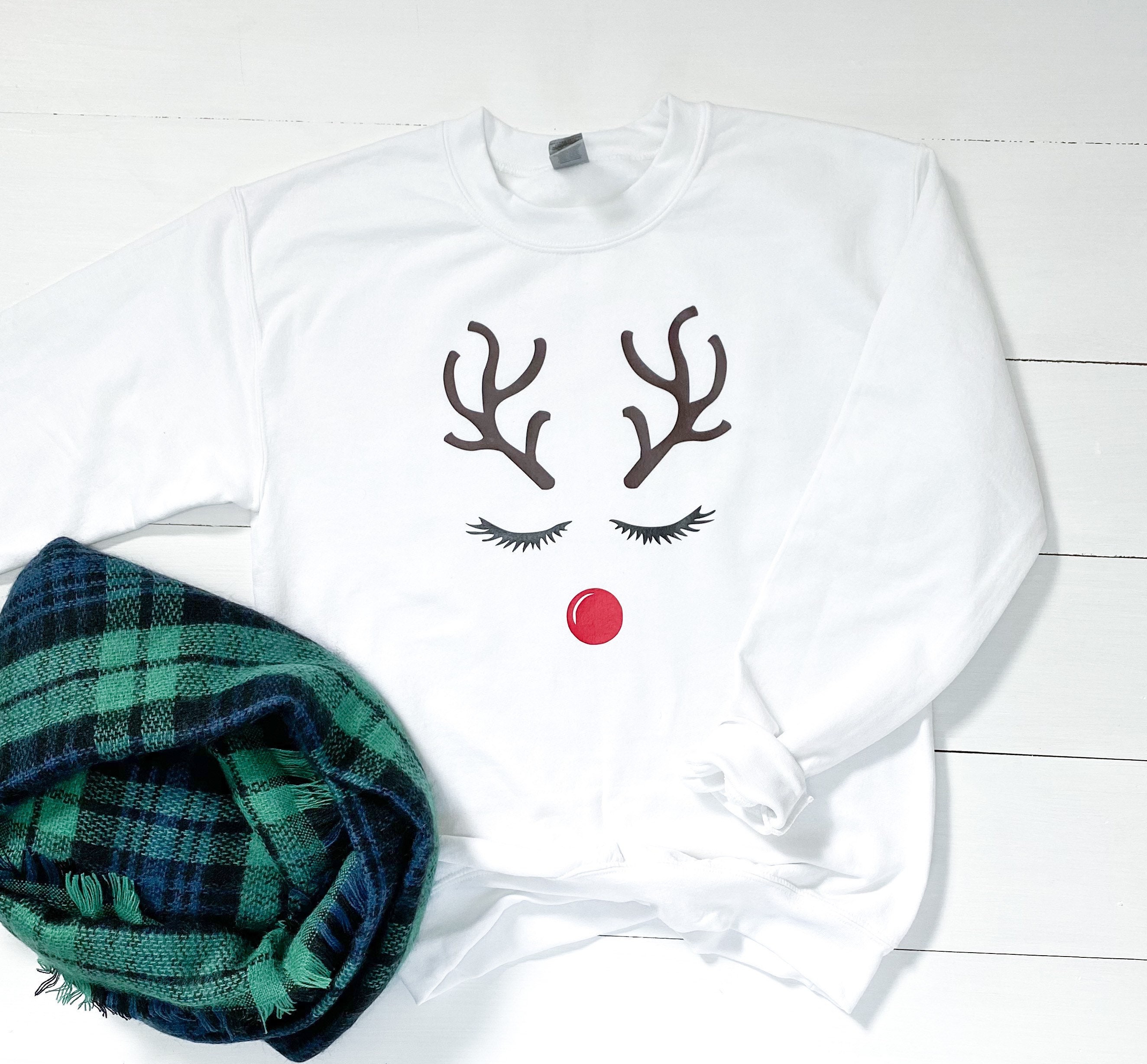 Reindeer Graphic Shirt Rudolph shirt Christmas Holidays | Etsy