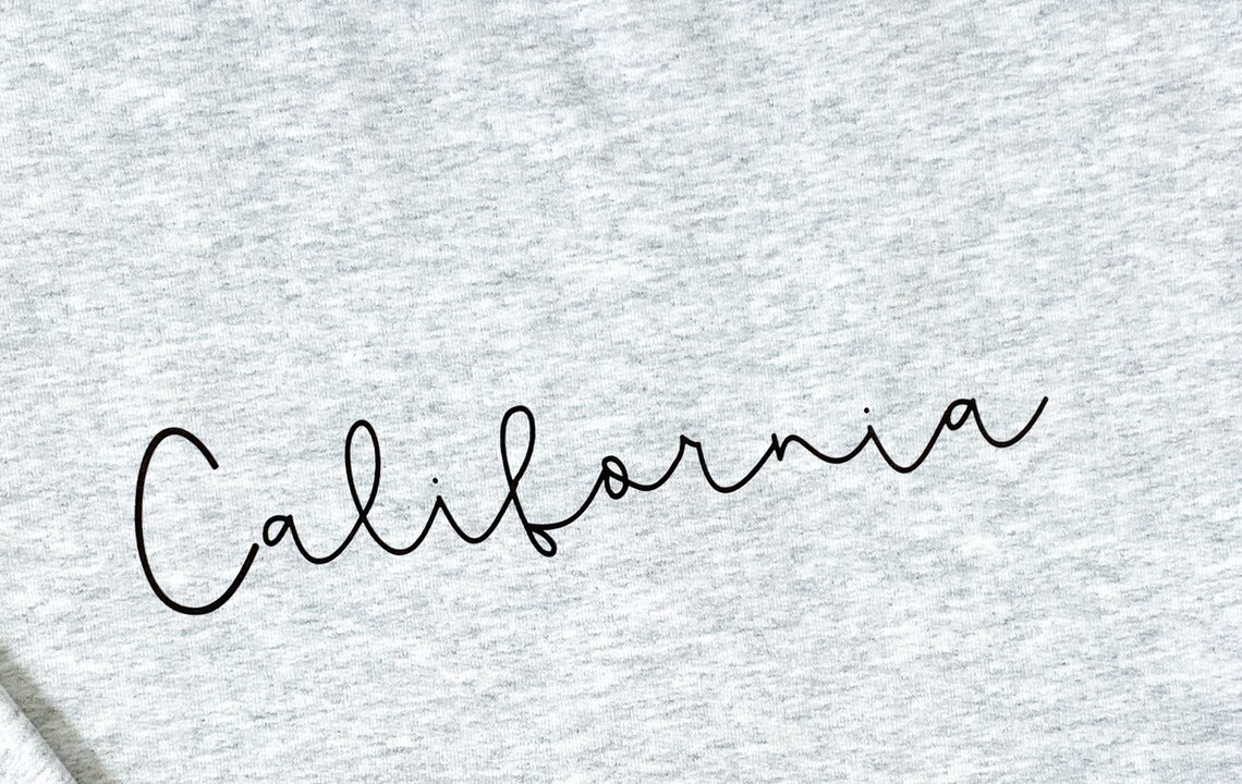 Simple State Graphic Shirt California cursive | Etsy