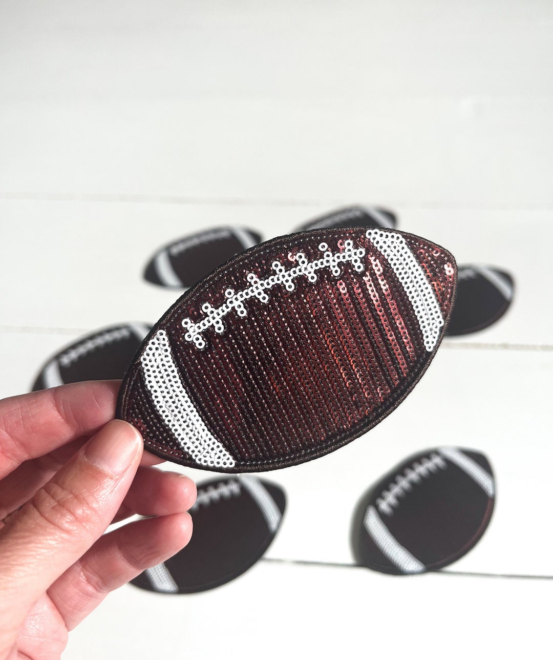 4" Sequin Football Iron on Patch - Etsy
